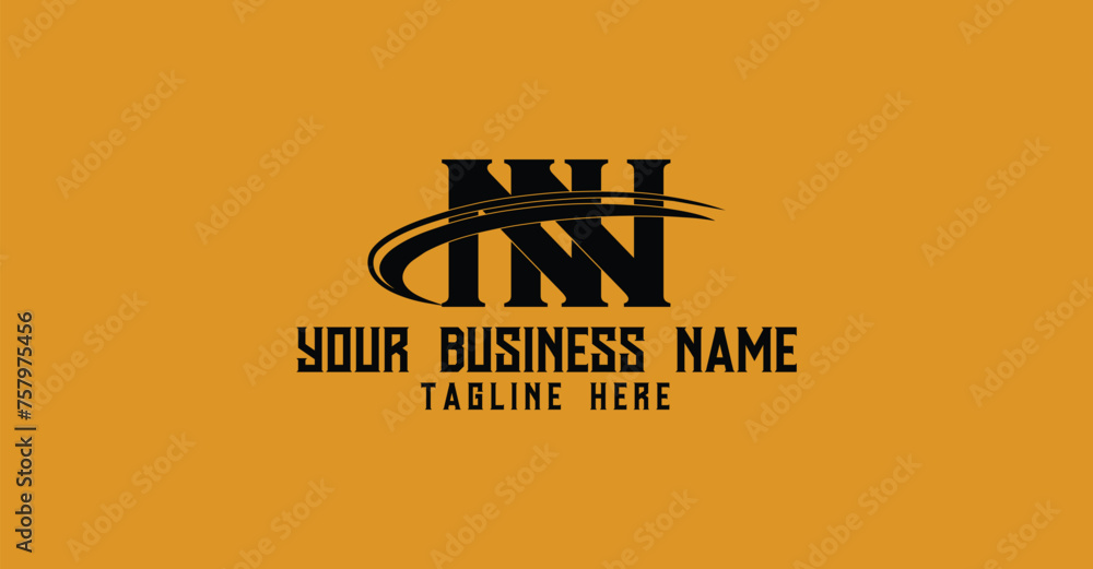 NN Logo Design, Connected letter N and N logo with Swoosh Stock Vector ...