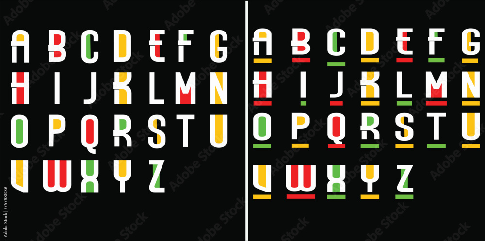 Set of alphabets font letters for black history month, Junteenth, afro ...