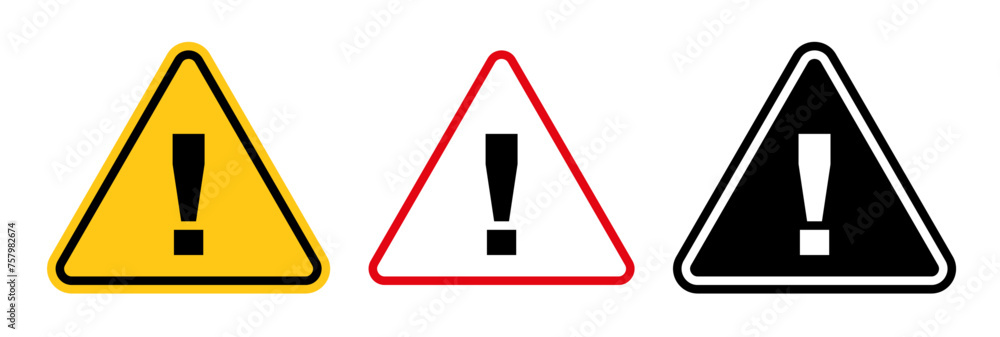 Warning Icon with Exclamation Mark. Sign Indicating Potential Hazards ...