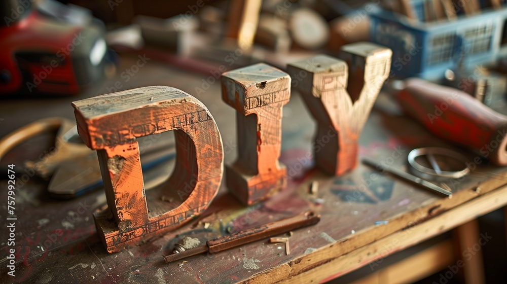 A creative DIY concept showcasing the letters D, I, and Y arranged ...