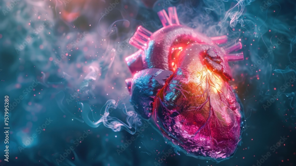 Bioprinted Heart Pulsating with Life A Cutaway View Illustrating ...