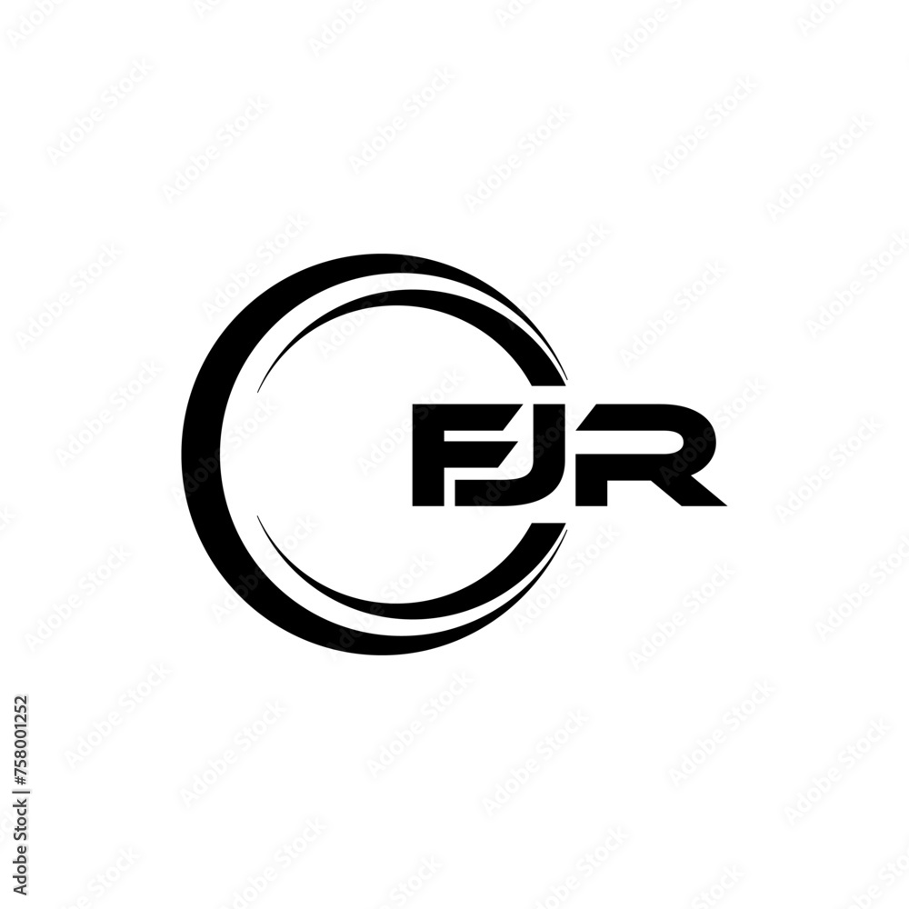 FJR letter logo design with white background in illustrator, cube logo ...