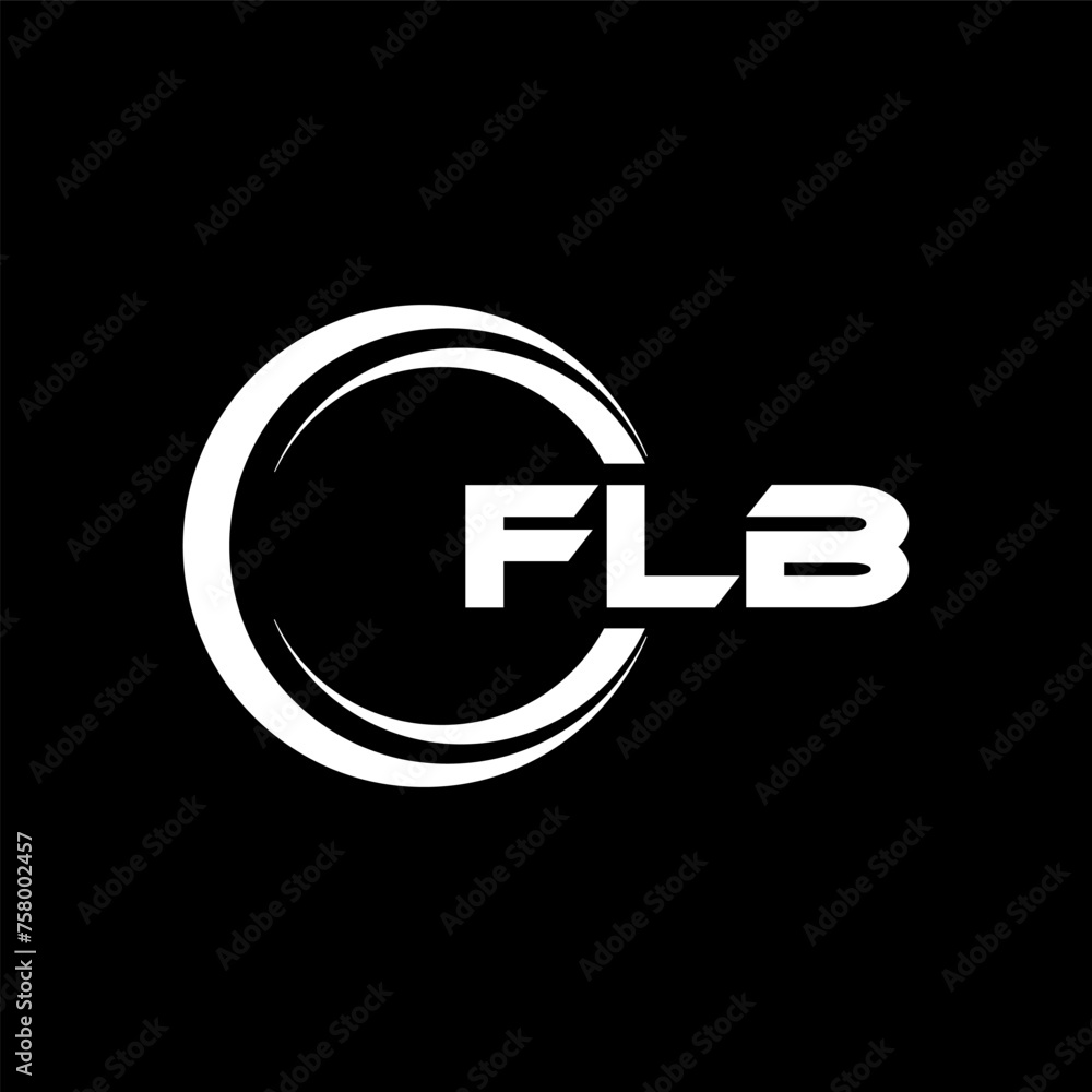 FLB letter logo design with black background in illustrator, cube logo ...