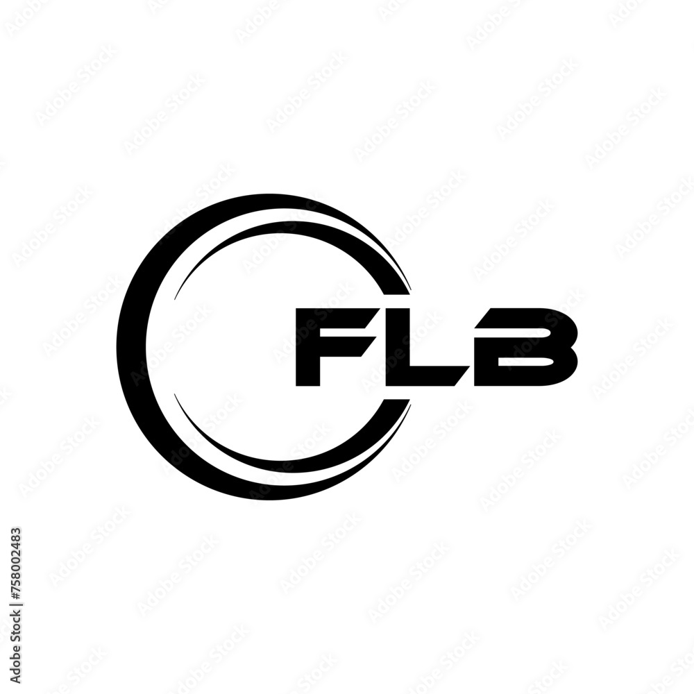 FLB letter logo design with white background in illustrator, cube logo ...