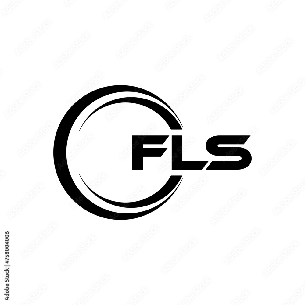 FLS letter logo design with white background in illustrator, cube logo ...