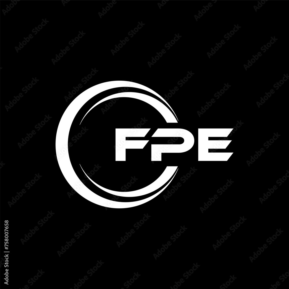 FPE letter logo design in illustration. Vector logo, calligraphy ...