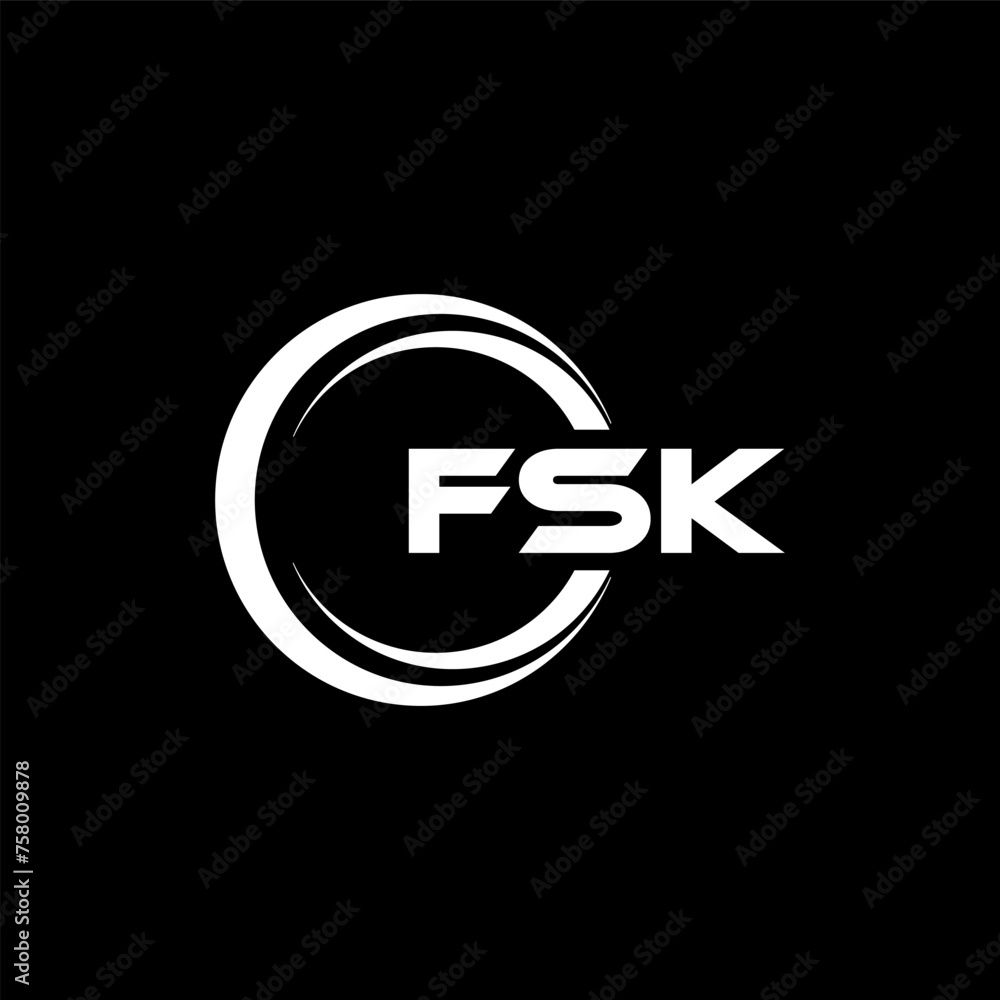 FSK letter logo design in illustration. Vector logo, calligraphy ...