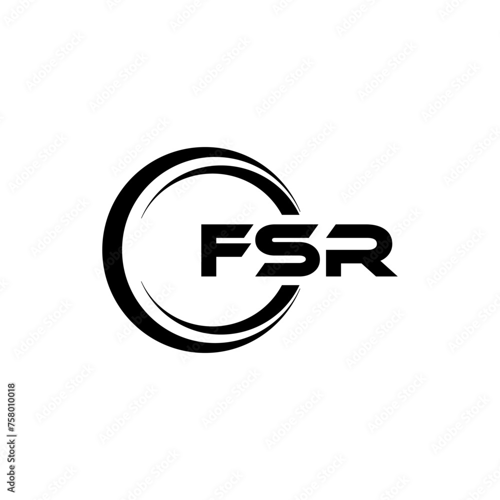 FSR letter logo design in illustration. Vector logo, calligraphy ...
