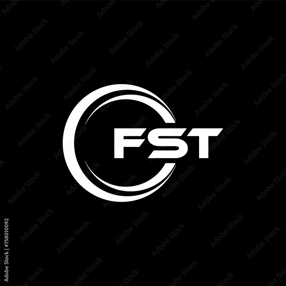 FST letter logo design in illustration. Vector logo, calligraphy ...