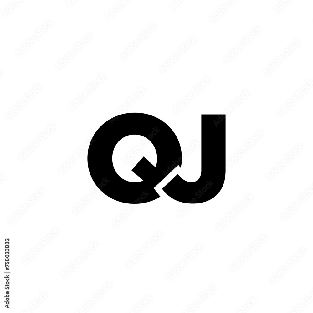 Letter Q and J, QJ logo design template. Minimal monogram initial based ...