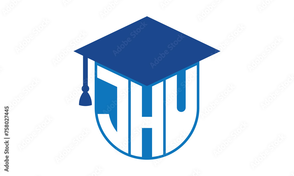 JHU initial letter academic logo design vector template. school college ...