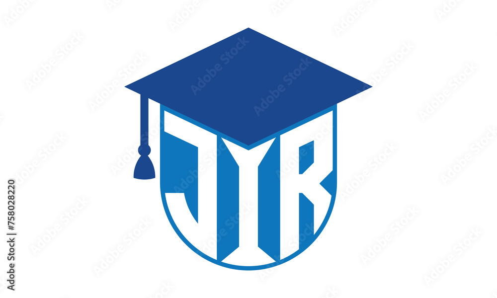 JIR initial letter academic logo design vector template. school college ...
