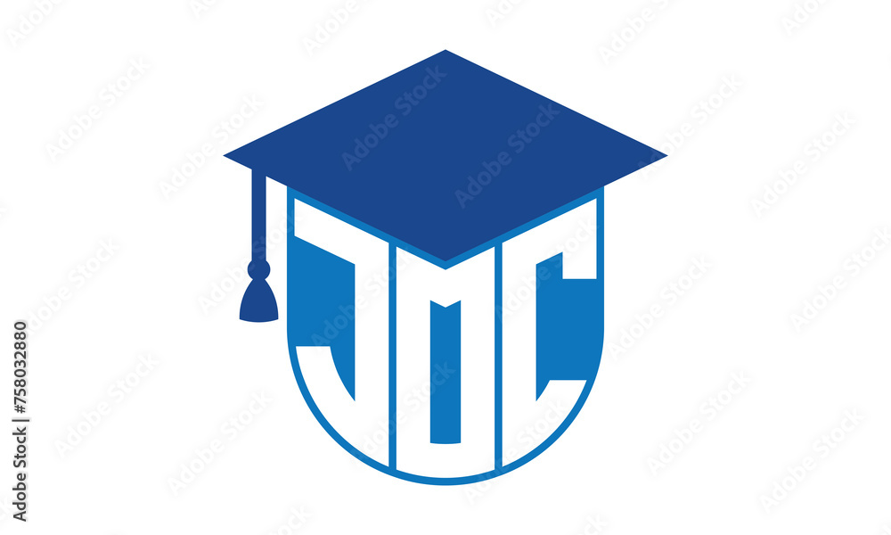 JOC initial letter academic logo design vector template. school college ...