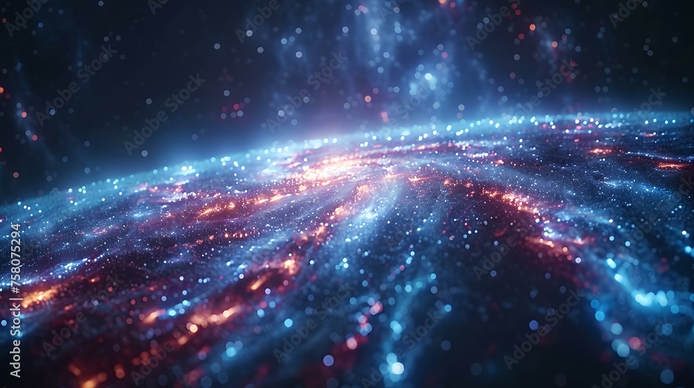 Mesmerizing deep space dust particles and glittering stars. a journey ...