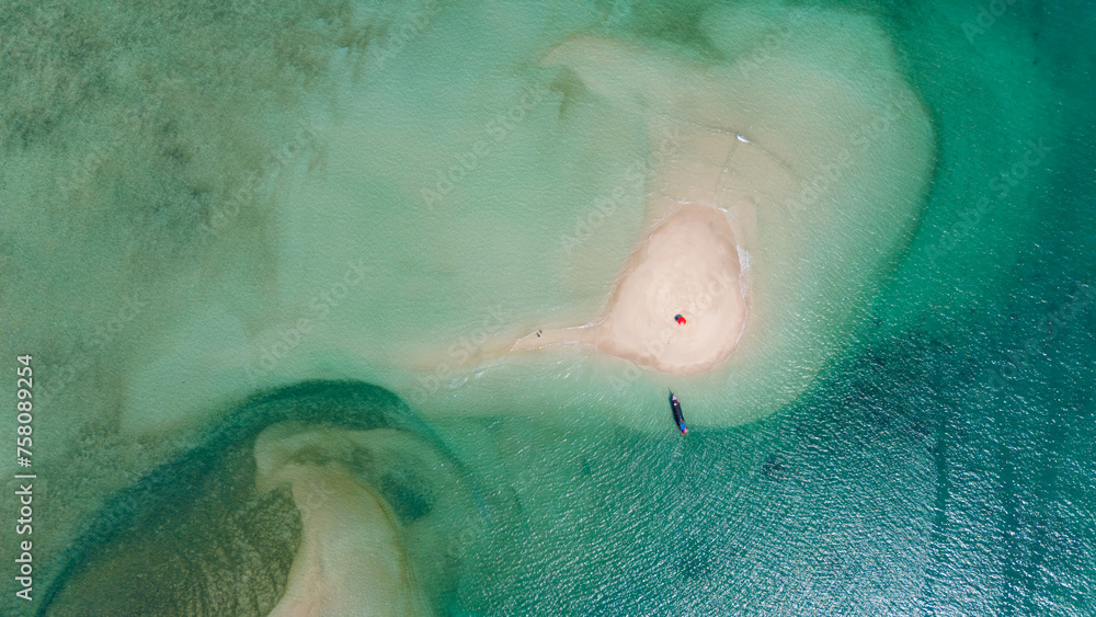 Aerial view of Koh Pah, unseen island in Khao Lak, Thailand, that is ...