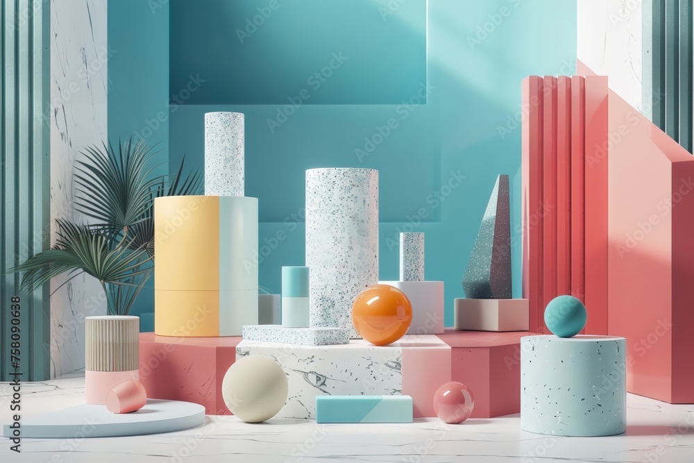 Experiment with different geometric shapes to create a visually ...