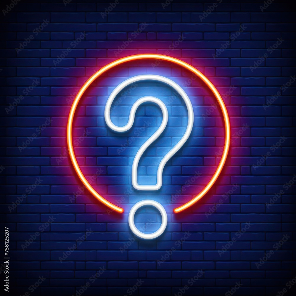 Vector realistic isolated neon sign of Quiz frame logo billboard on the ...