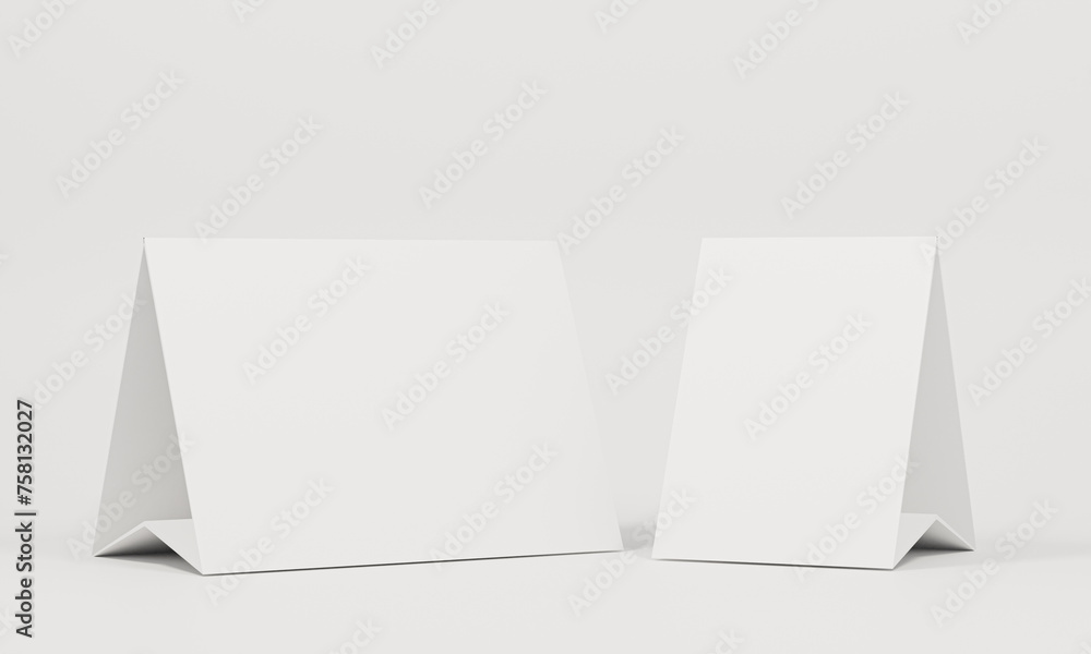 Mock up blank white Table Tent isolated on white background. template ...