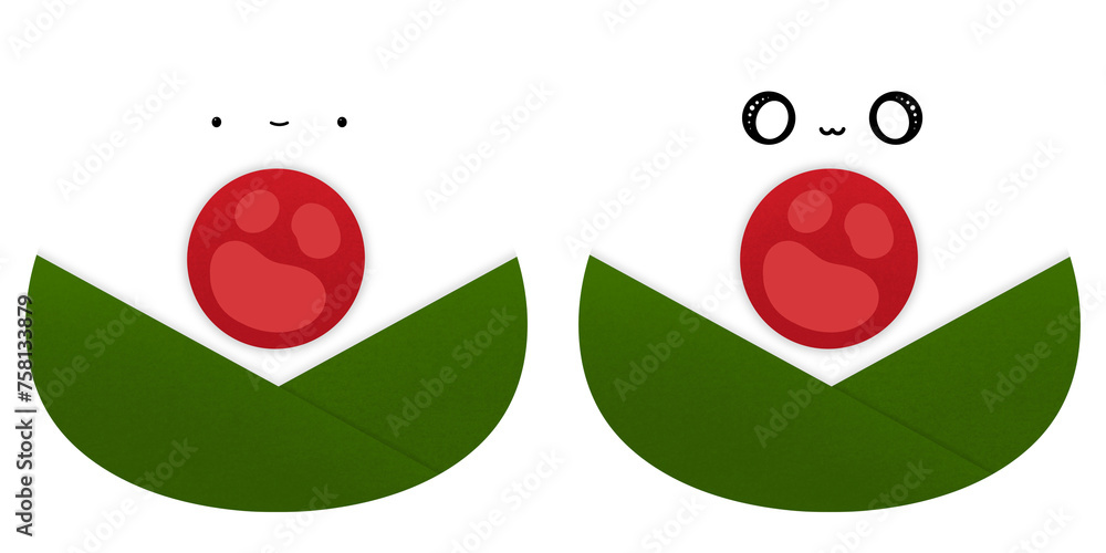 Cute Onigiri Stuffed With Umeboshi Cartoon illustration Rice Ball ...