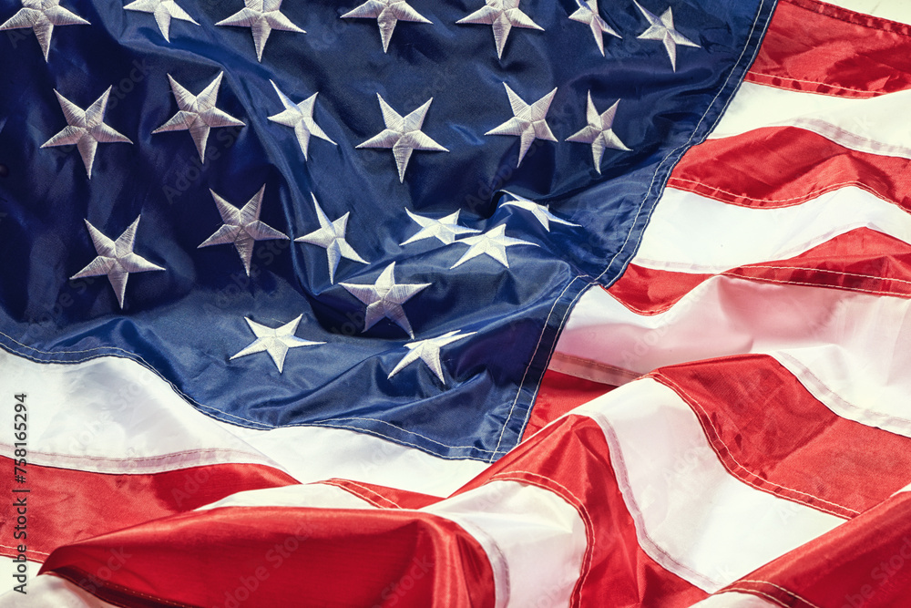 American flag, stars and stripes for nation with wallpaper, graphic or ...