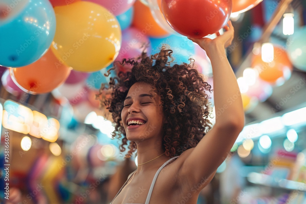 Young black woman stretching her legs in the aisle, her birthday ...