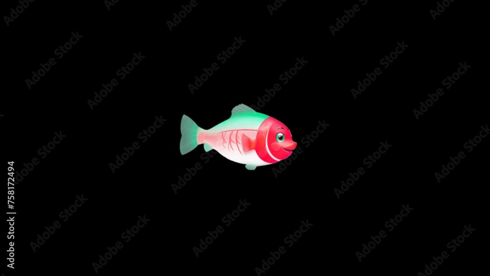 A video loop depicting a fish swimming repeatedly. background in png ...