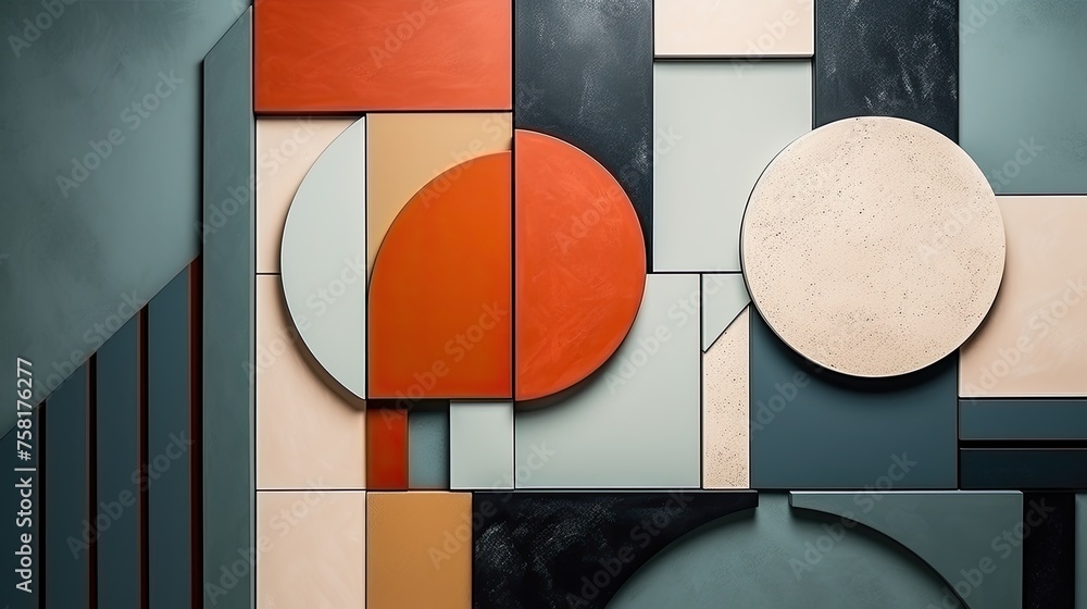 Geometric background in postmodernism style using different materials ...