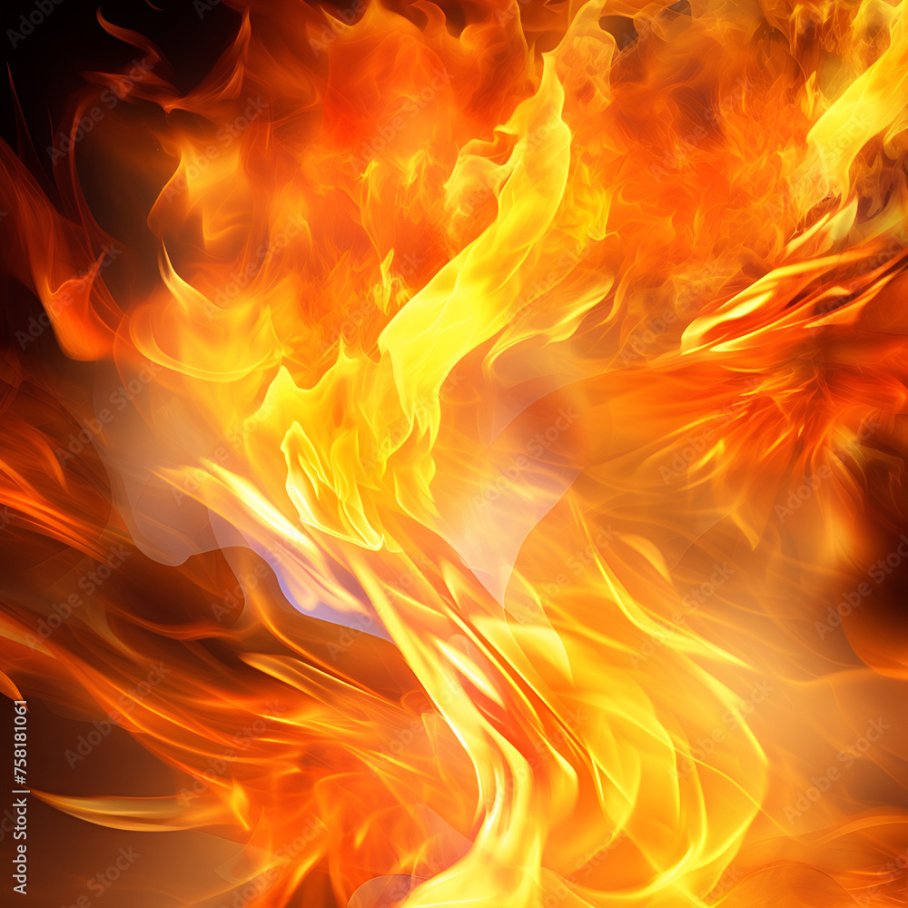 Blurred blaze fire flame texture background, ai technology Abstract ...