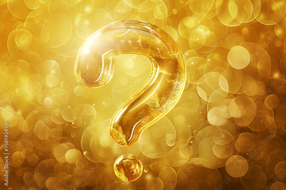 Question mark, ?, gold background. Golden balloon question mark ...