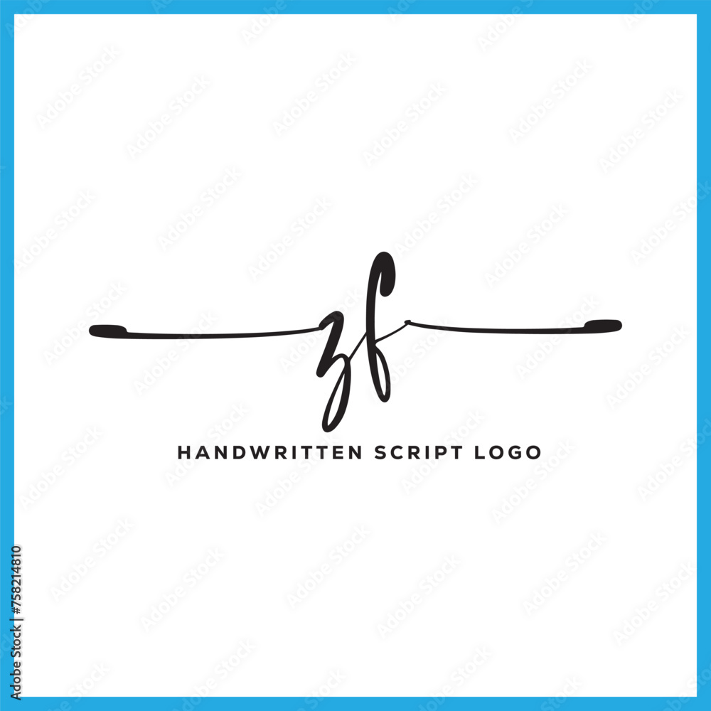 ZF initials Handwriting signature logo. ZF Hand drawn Calligraphy ...