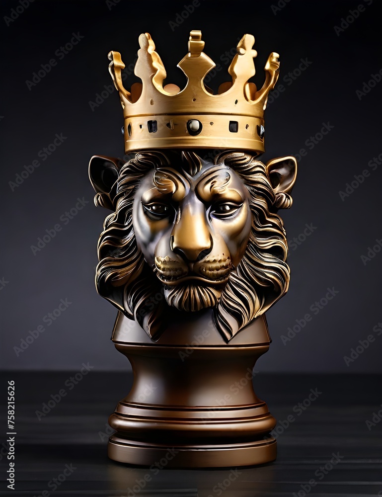 Royal Chess King Emblem, Majestic King Chess Logo, Crowned Chess King ...