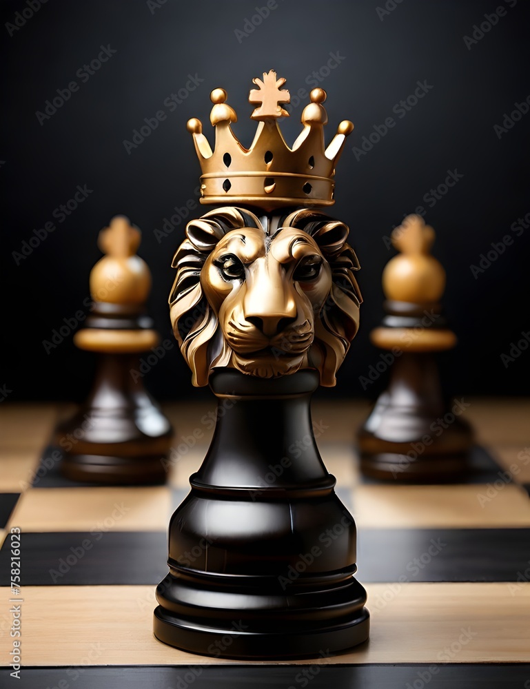 Royal Chess King Emblem, Majestic King Chess Logo, Crowned Chess King ...