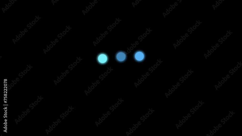 Vidéo Stock Glowing blue loading dots with changing colors animation on ...