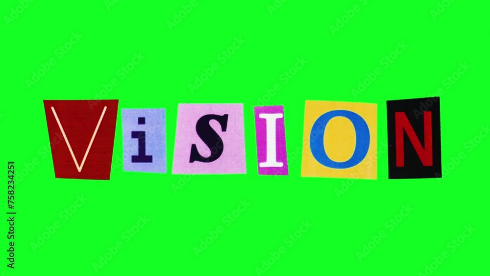 Template pattern of logotype with word vision made of letters on ...