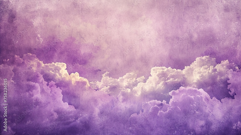 Light purple cloud background. White clouds against the sky. Grunge ...