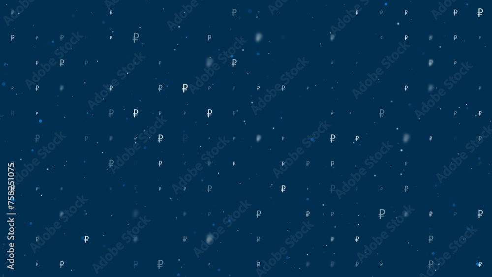 Template animation of evenly spaced ruble symbols of different sizes ...