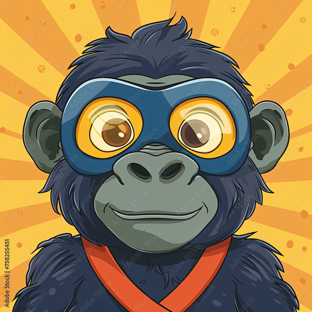 Adorable Cartoon Monkey Wearing Goggles Illustration: Perfect for ...