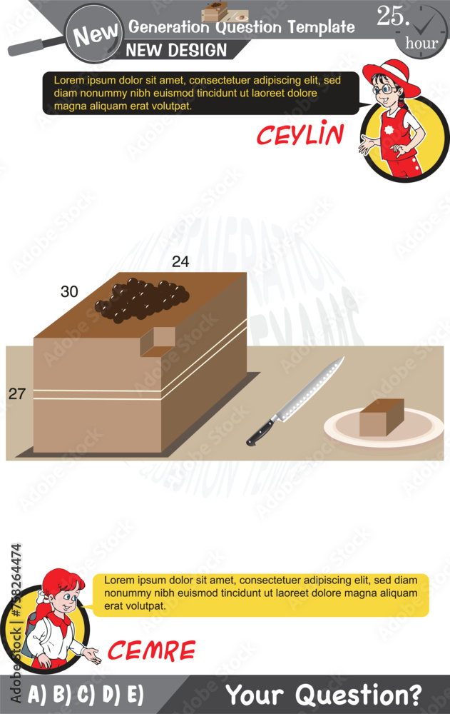 Vecteur Stock High school exam question template, middle school exam ...