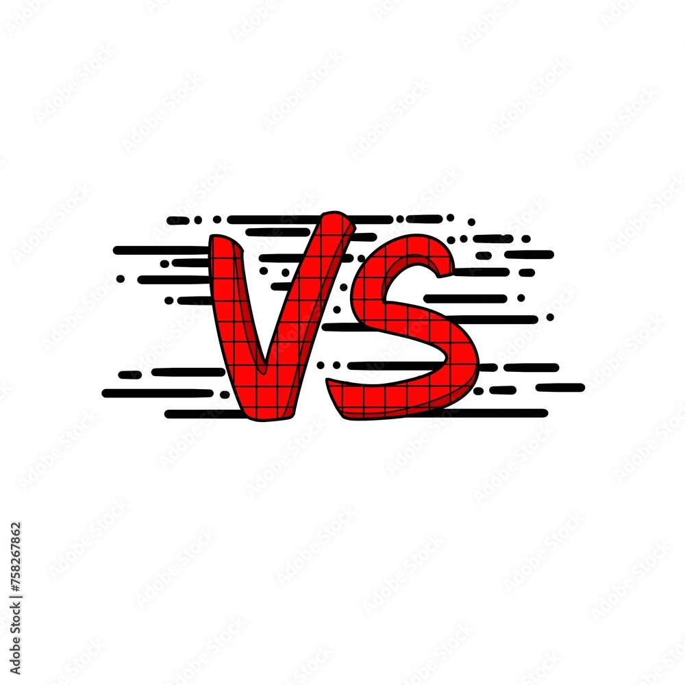 VS Versus icon logo Battle , fight headline white background red color ...