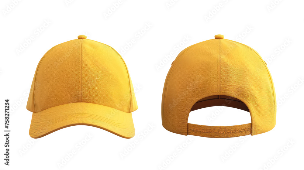 Yellow cap mockup - Transparent background, Cut out Stock Illustration ...