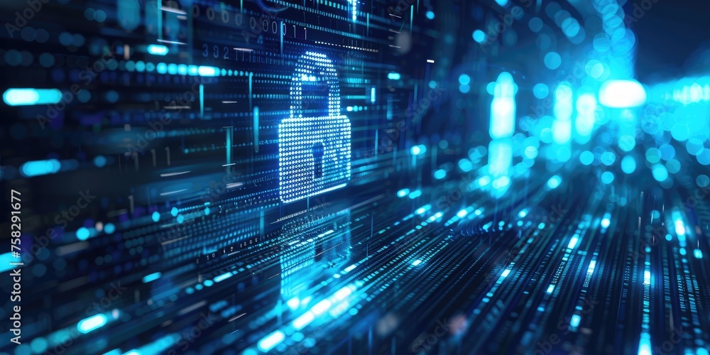 Digital padlock. Abstract cyber security technology background Stock Photo | Adobe Stock