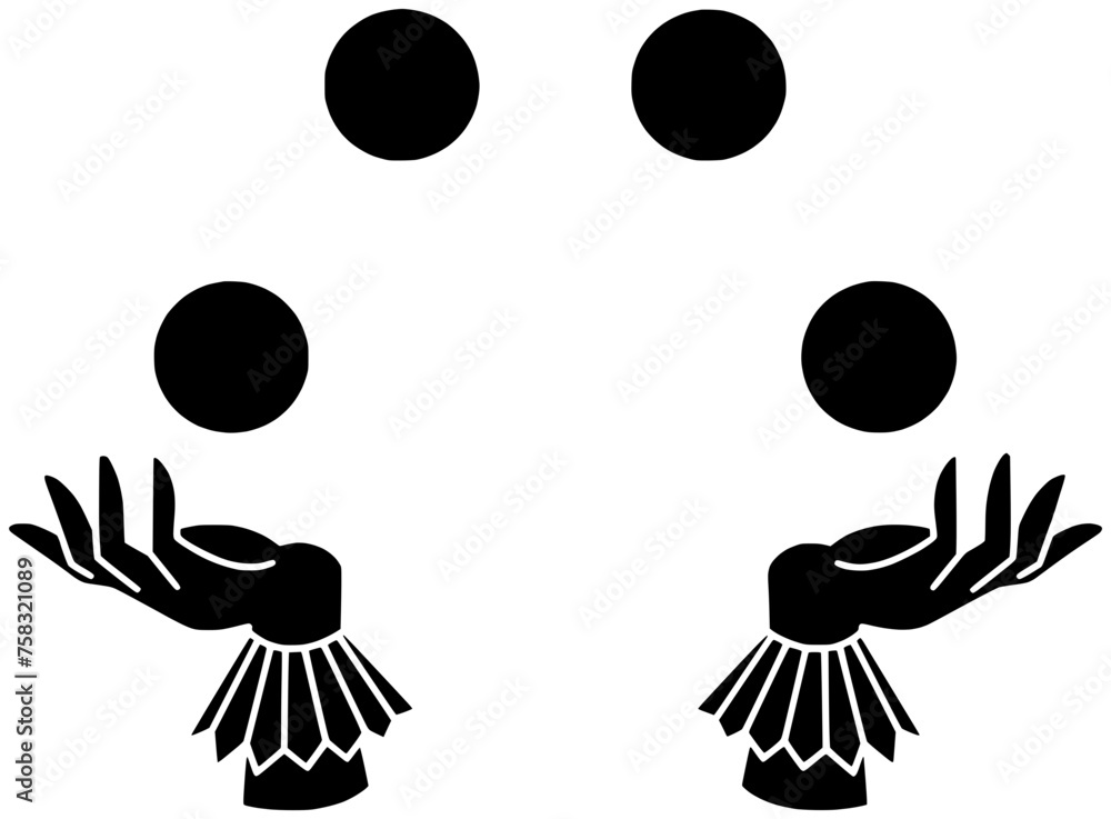 acrobat illustration juggler silhouette juggling logo recreational icon ...