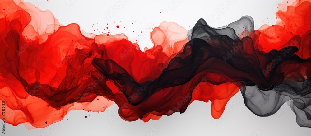 Abstract red and black ink composition for modern design projects ...
