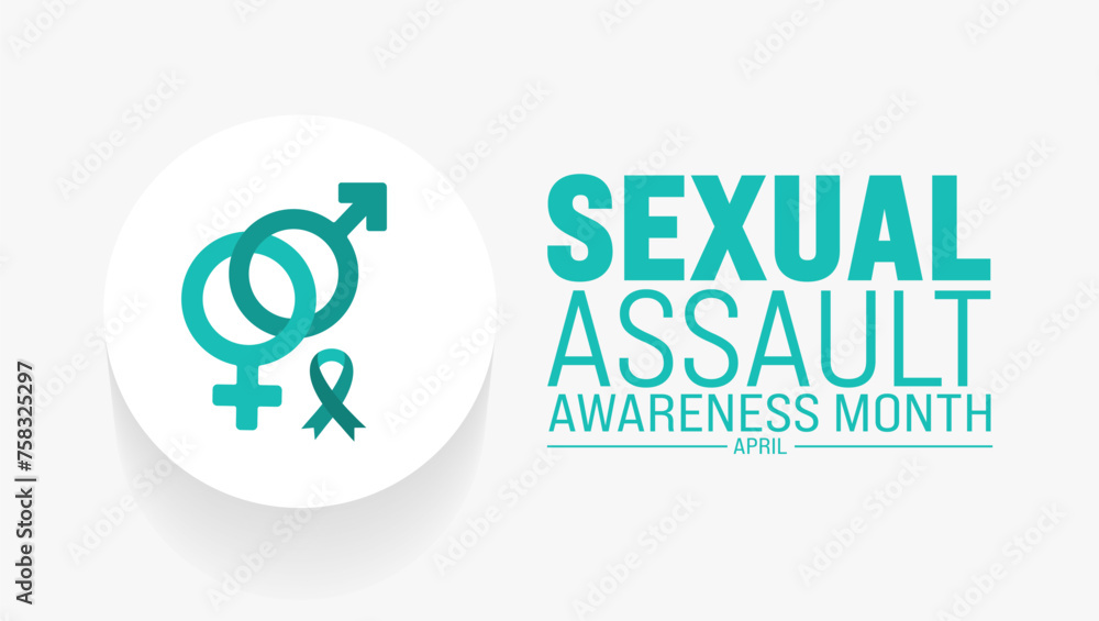 April is Sexual Assault Awareness Month background template. Holiday ...