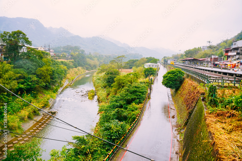 Shifen, Taipei, Taiwan, Republic of China, 01 23 2024: The landscape of ...