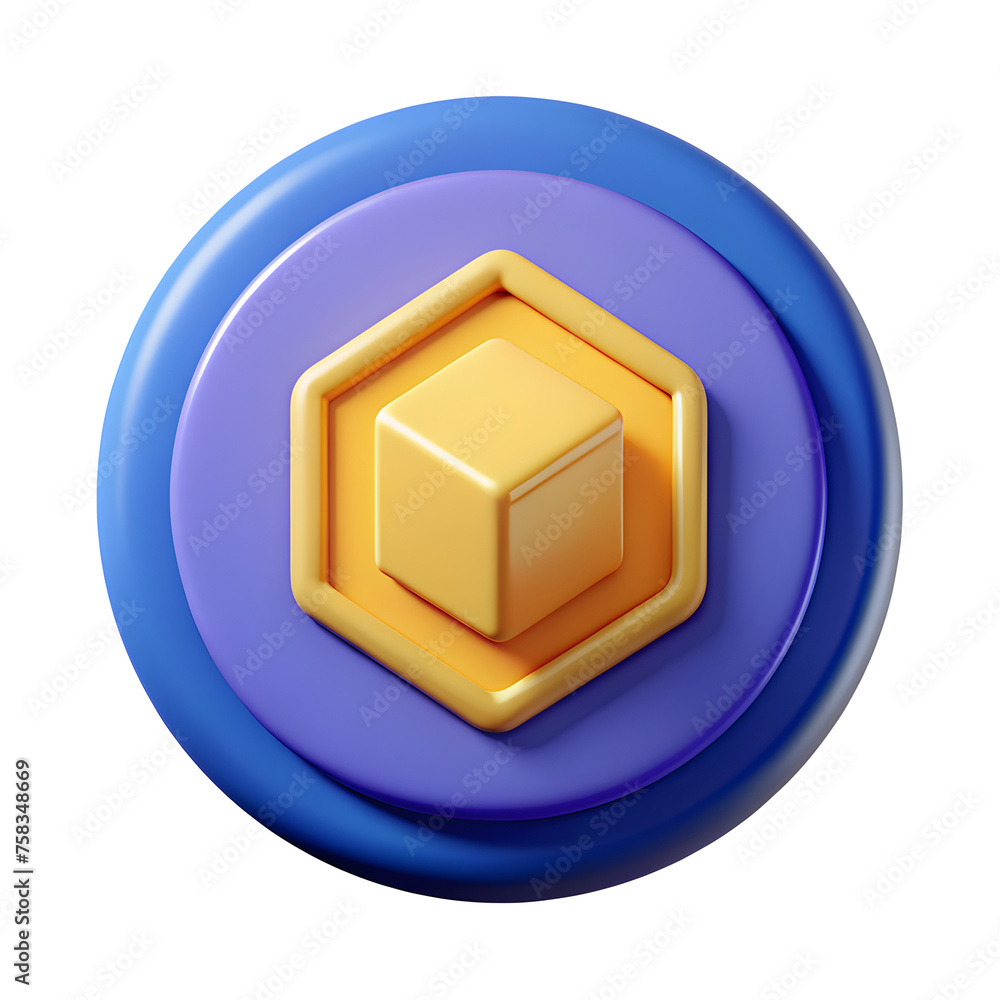 NFT 3d icon symbol, 3d icon symbol of NFT non fungible token concept ...