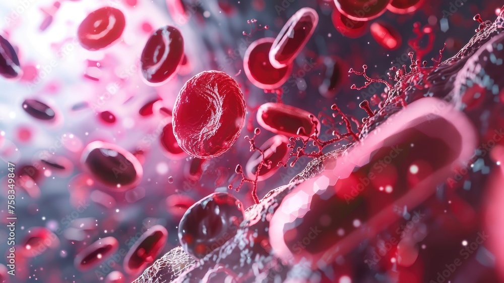 blood smear, showing the diversity of cell types present in human blood ...
