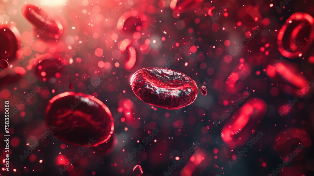 blood smear, showing the diversity of cell types present in human blood ...