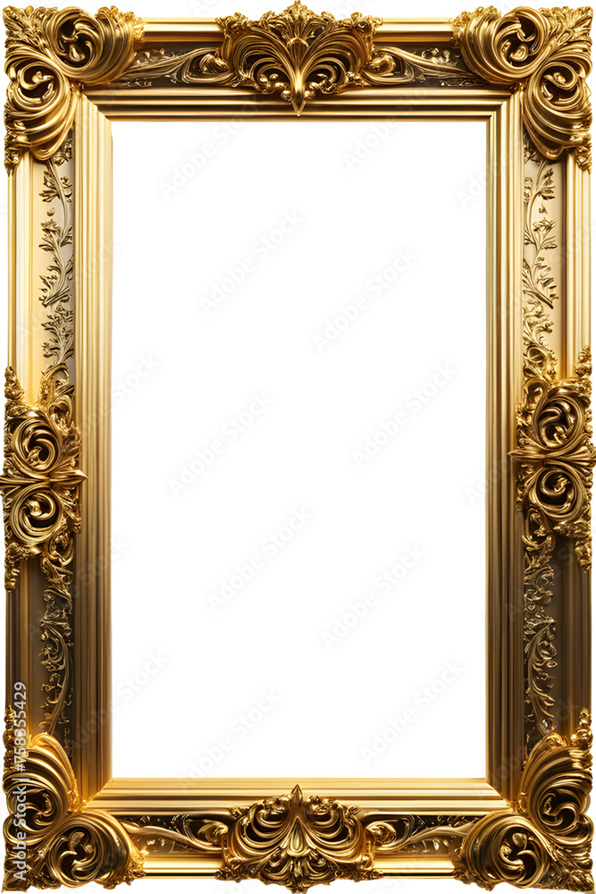 Gold Frame Border Luxury PNG Transparent Background Stock Illustration ...