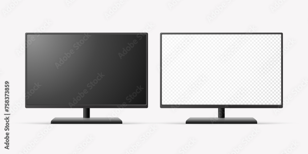 Vector 3d Realistic Modern TV Screen. Minimalistic Stylish Lcd Panel ...